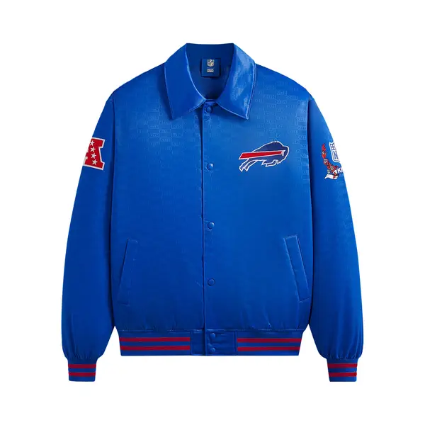 Kith For The Nfl: Bills Satin Bomber Jacket - Blue