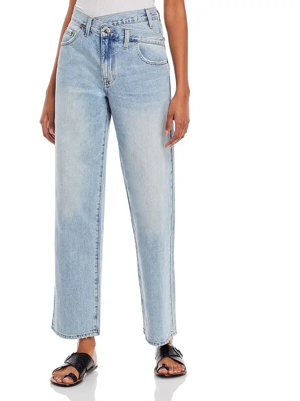 Buy PISTOLA Distressed Asymmetrical Yoke Wide Leg Jeans - Multi At 46% ...