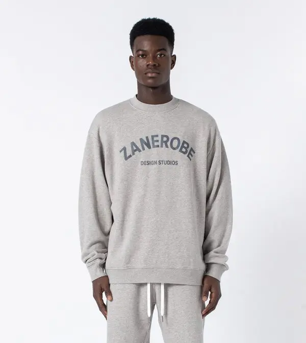 Buy Zanerobe Studios Orgo Crew Sweat Gravel - Grey At 29% Off ...