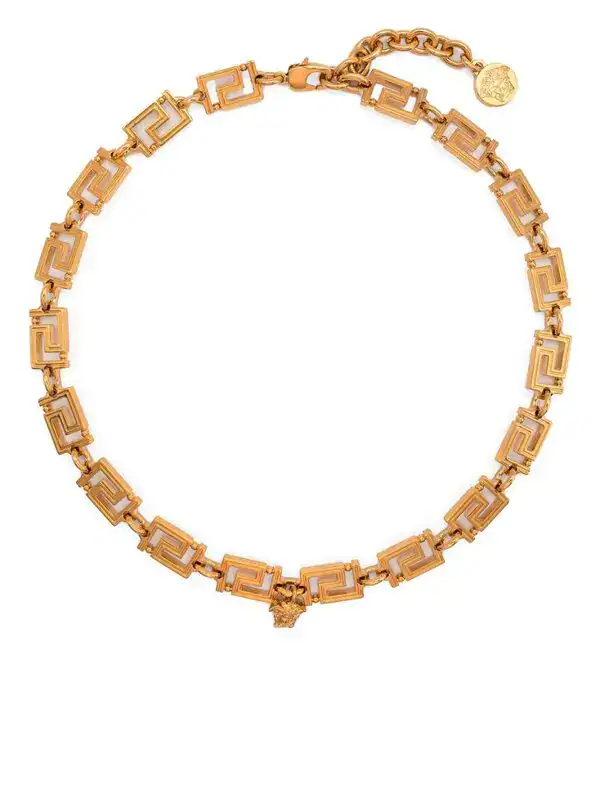 Versace Greca Pattern Necklace - Gold | Editorialist