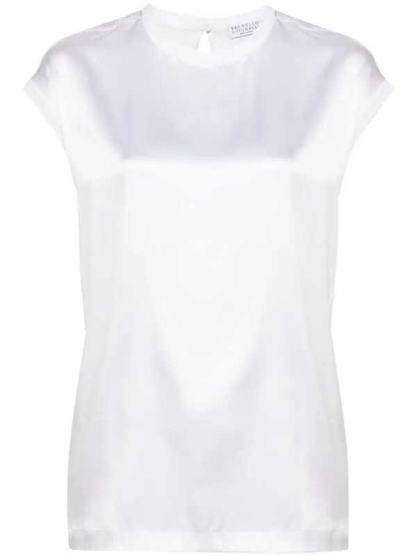 Brunello Cucinelli Stretch-silk Top - White