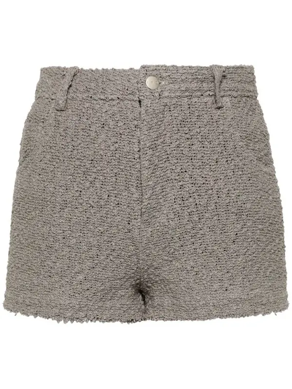IRO PARIS Daphna High-waisted Bouclé Shorts - Grey