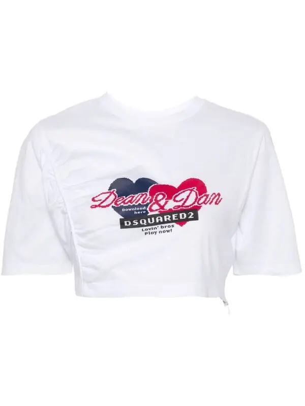 Dsquared2 Gathered Cropped T-shirt