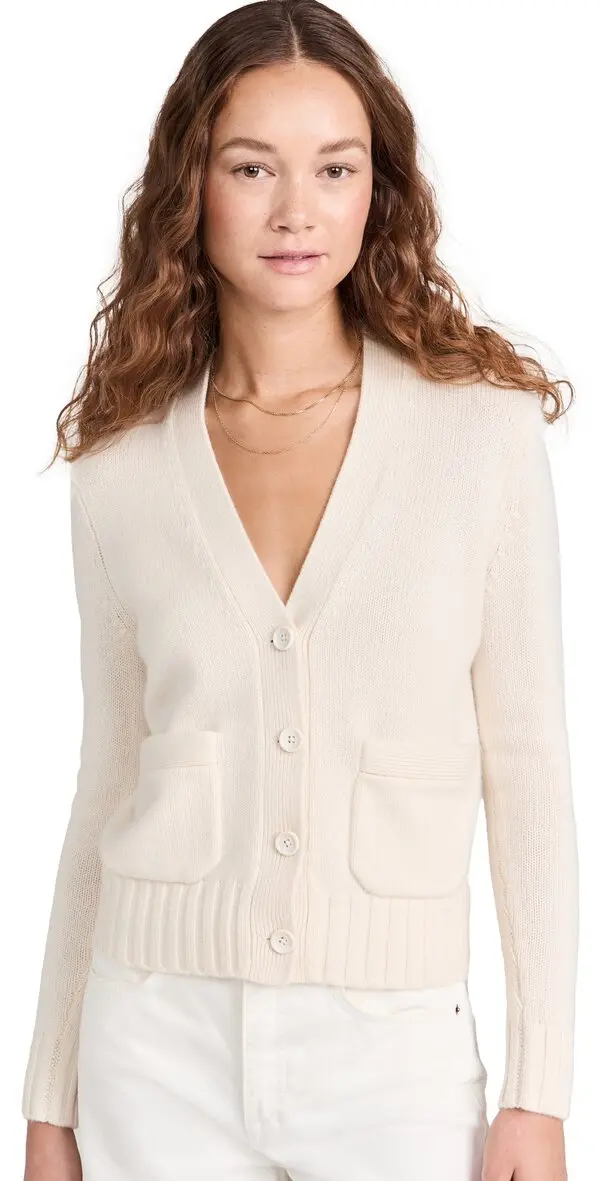JAMES PERSE Shrunken Cashmere Cardigan - Ivory | Editorialist