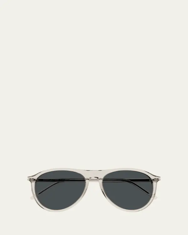 Saint Laurent Sl 667 Oval Sunglasses - Beige