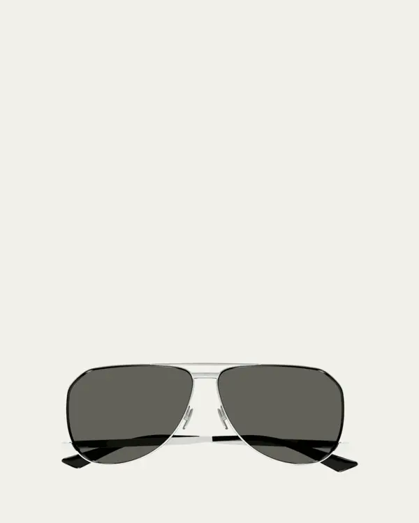 Saint Laurent Sl 690 Dust Aviator Sunglasses - Shiny Silver