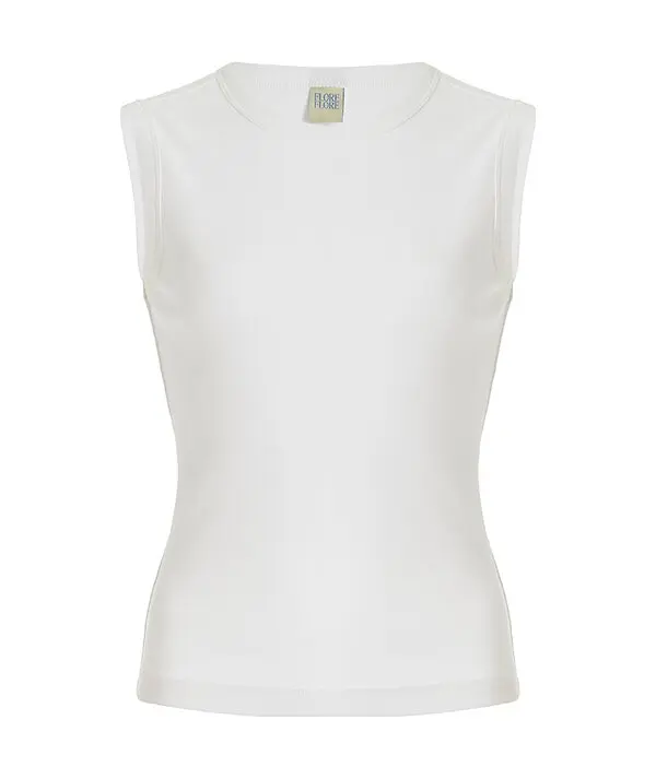 FLORE FLORE Esmé Organic Cotton Tank Top - White
