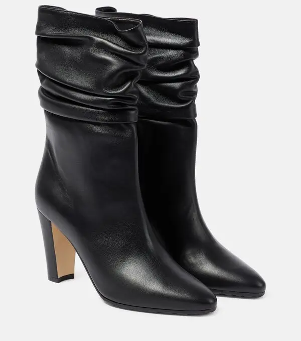 Manolo Blahnik Calasso Leather Ankle Boots - Black