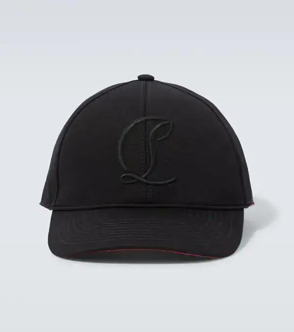 CHRISTIAN LOUBOUTIN Mooncrest Cotton Canvas Baseball Cap - Black ...