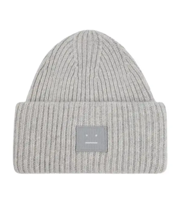 Acne Studios Pansy Ribbed-knit Wool Beanie - Grey