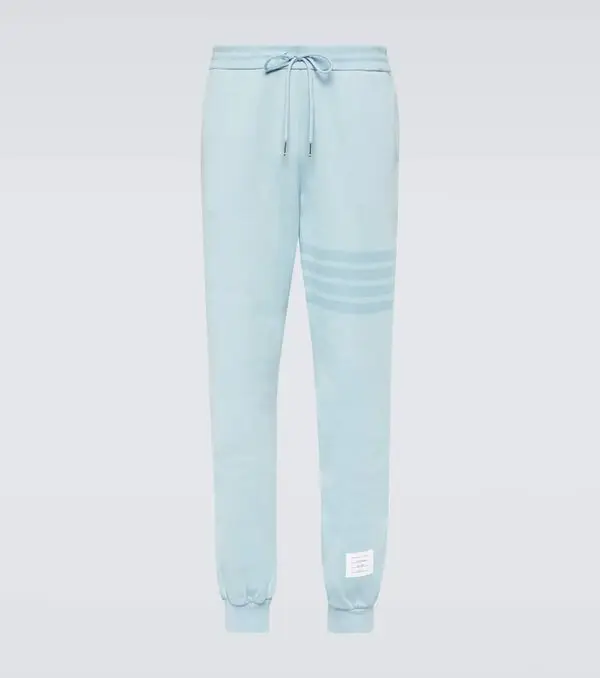 Thom Browne 4-bar Cotton Jersey Sweatpants - Blue