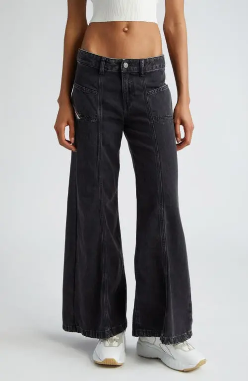 Diesel Akii Wide-leg Jeans - Black/denim