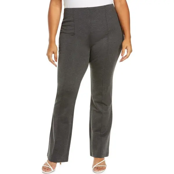 Lyssé Essentials High Waist Wide Leg Ponte Pants - Charcoal