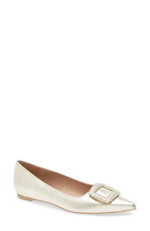Aquatalia Jena Pointed Toe Flat - Platino