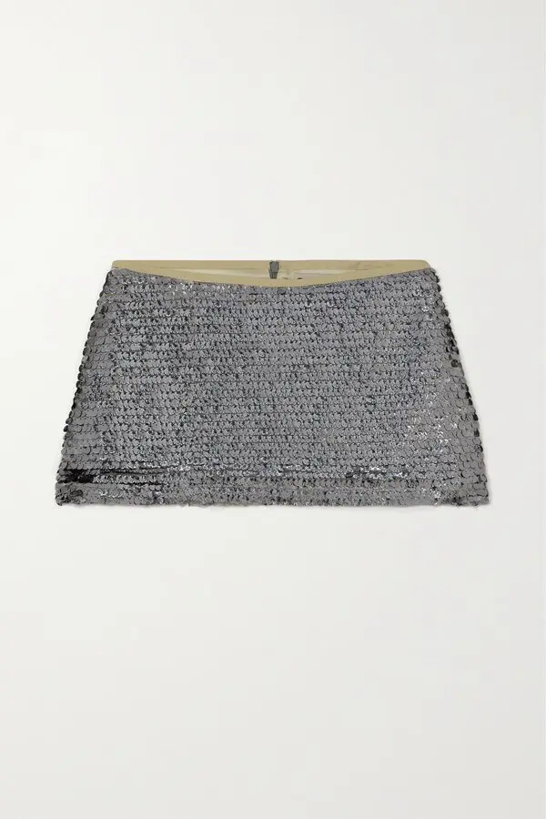 SIEDRES Desni Sequined Tulle Mini Skirt