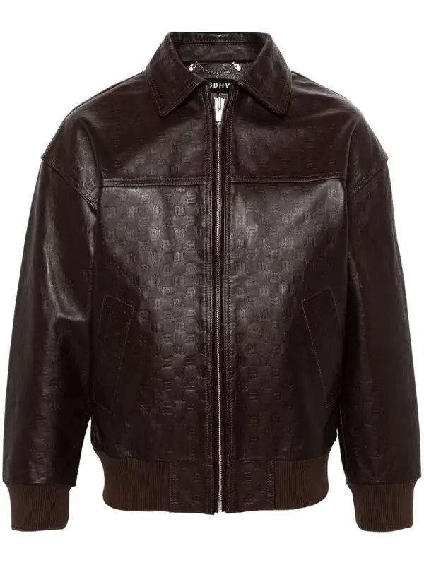MISBHV Logo-embossed Leather Jacket