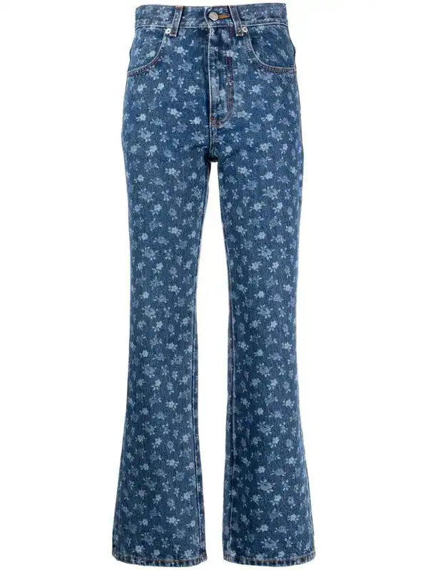 Buy MOLLY GODDARD Dorianna Straight-leg Jeans - Blue At 72% Off