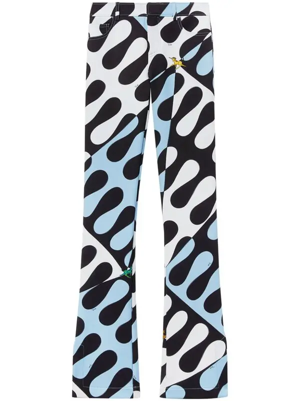 Emilio Pucci Leocorno-print Trousers - Blue