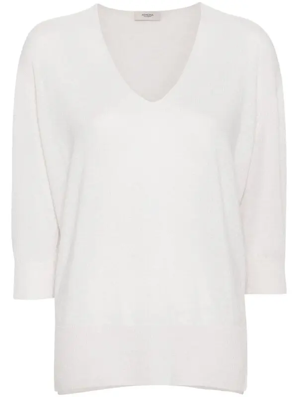 Agnona Knitted V-neck Top