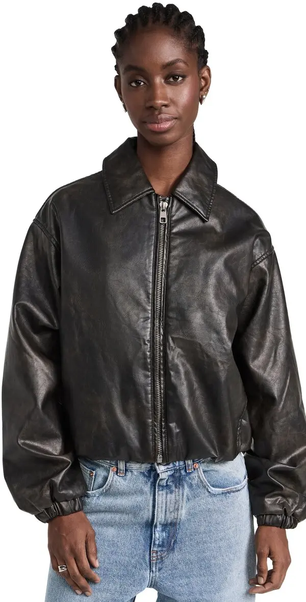 Lioness Faux Leather Bomber Jacket