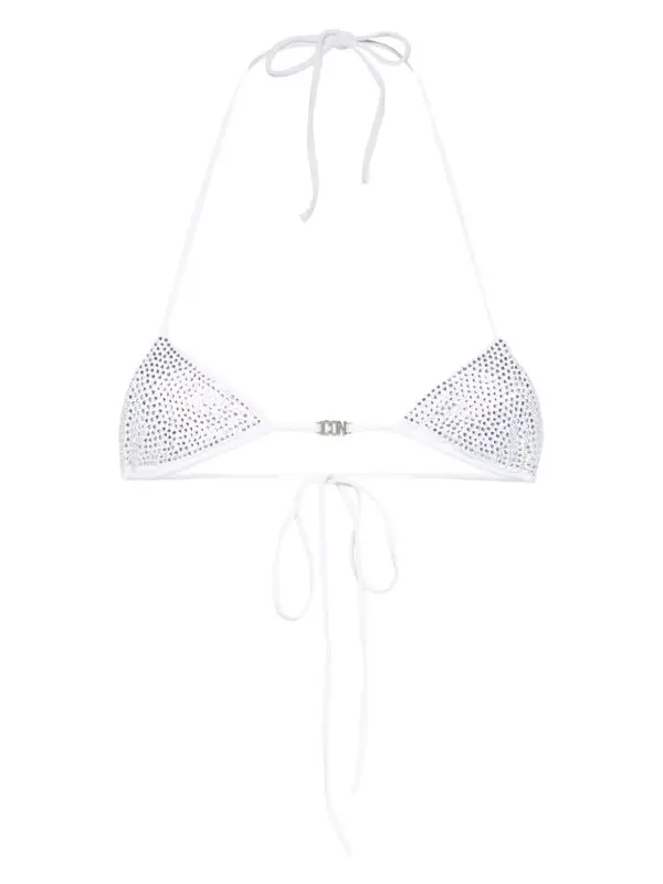 Dsquared2 Icon Clubbing Micro Bikini Top - White | Editorialist