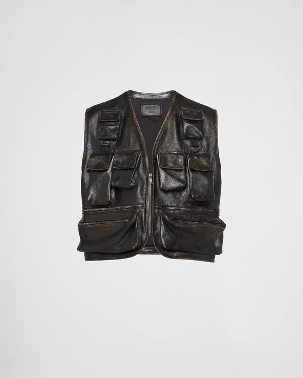 Prada Leather Vest - Black | Editorialist
