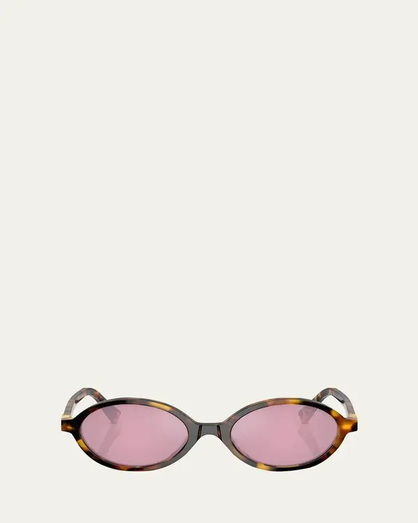 Miu Miu Mirrored Oval Sunglasses