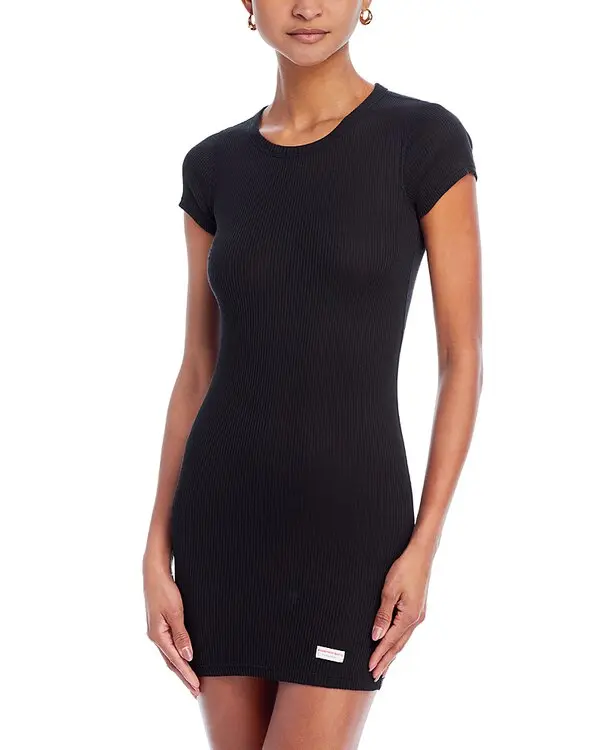 Alexander Wang Short Sleeve Crewneck Dress - Black