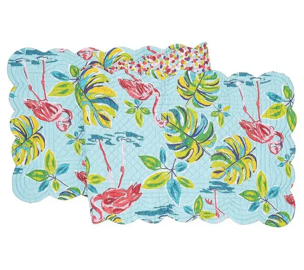 VALERIE PARR HILL Flamingo Garden 14' X 51' Table Runner Valer Ie
