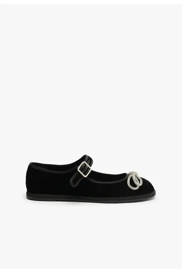 Schutz Clarissa Lace Velvet Ballet Flats