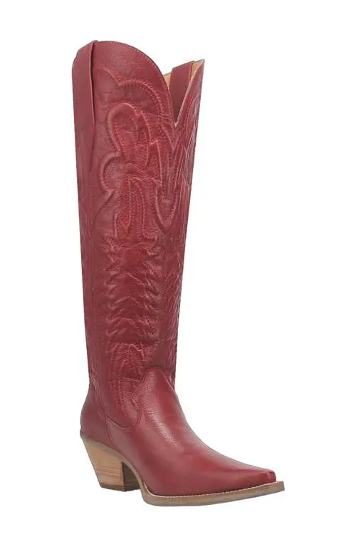 DINGO Raisin Kane Knee High Western Boots - Red