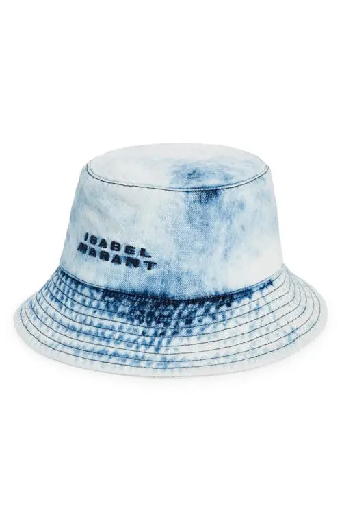 Isabel Marant Giorgia Embroidered Denim Bucket Hat - Light Blue 30lu