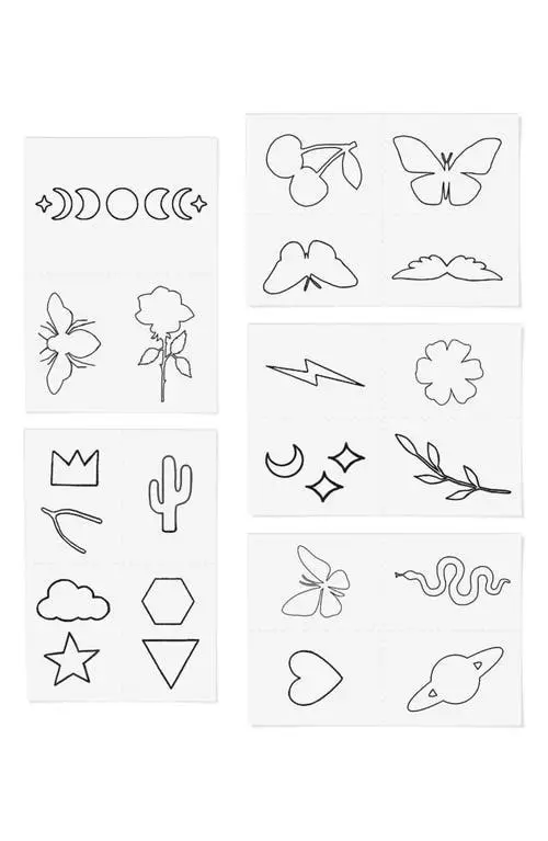 INKED BY DANI Outline Temporary Tattoos - Black