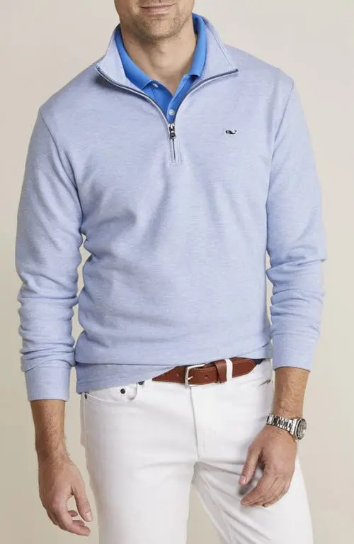 Vineyard Vines Saltwater Stripe Quarter Zip Pullover - Jake Blue