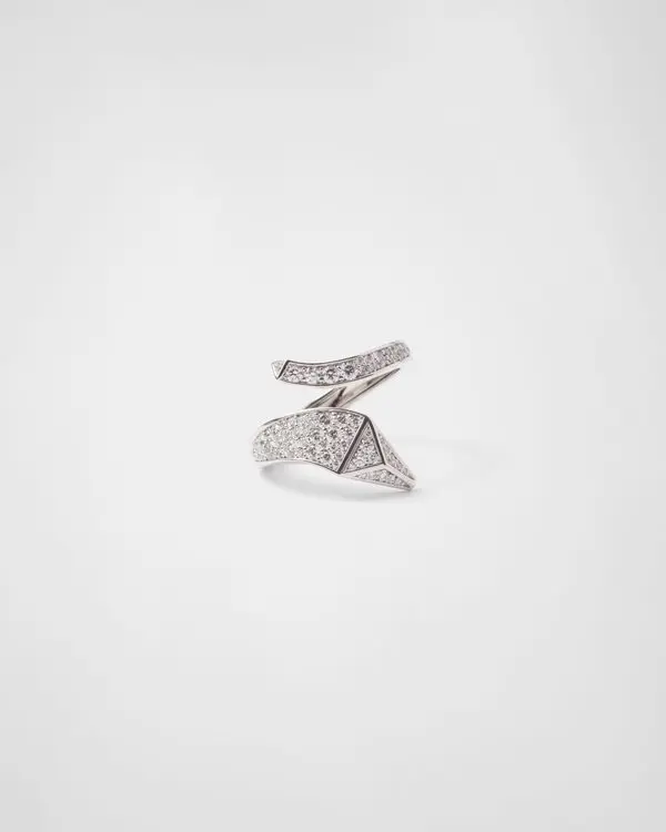 Prada Eternal Gold Snake Mini Diamond Ring