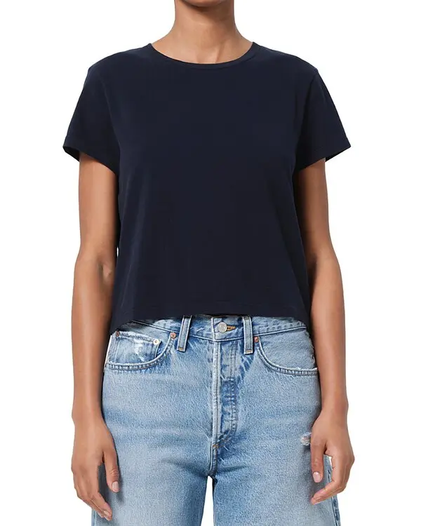 AGOLDE Adine Cotton Shrunken Tee - Storm