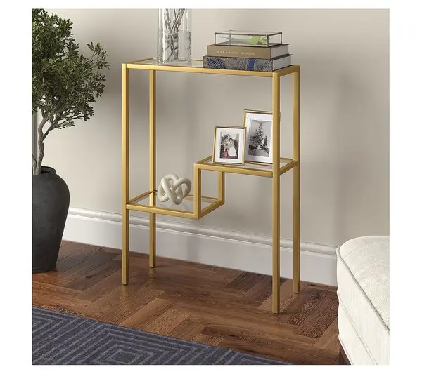HUDSON&CANAL Hudson & Canal Lovett 22 Wide Brass Console Table