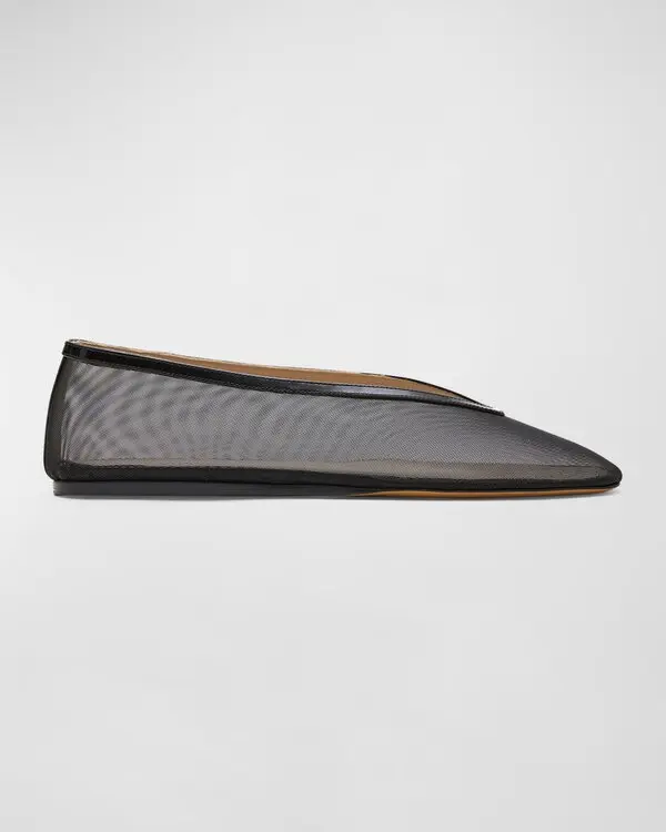 Le Monde Beryl Luna Mesh Ballerina Flats - Black