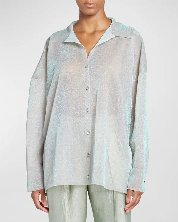 Giorgio Armani Sheer Metallic Blouse
