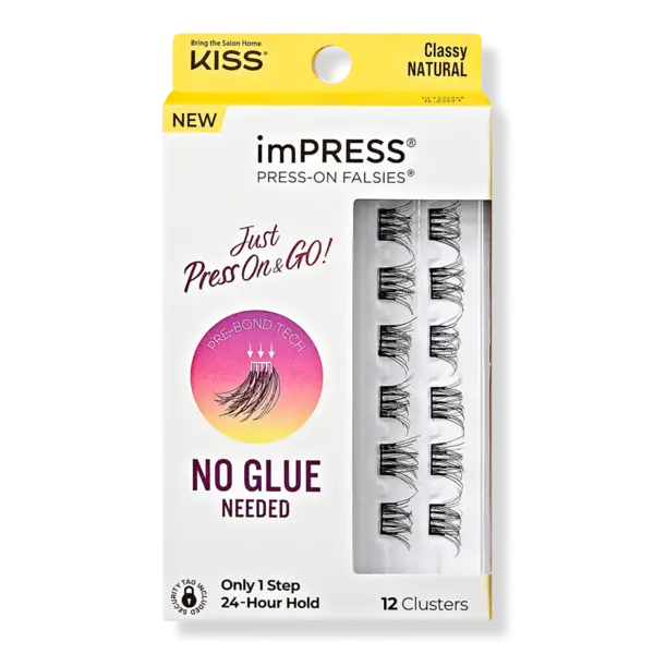 Kiss Impress Press-on Falsies Eyelash Clusters, Classy Natural