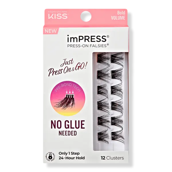 Kiss Impress Press-on Falsies Eyelash Clusters, Bold Volume