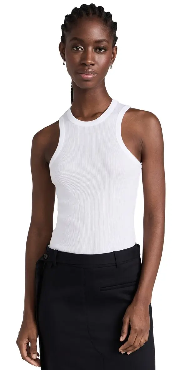 RÓHE Cotton Rib Tank Top - White