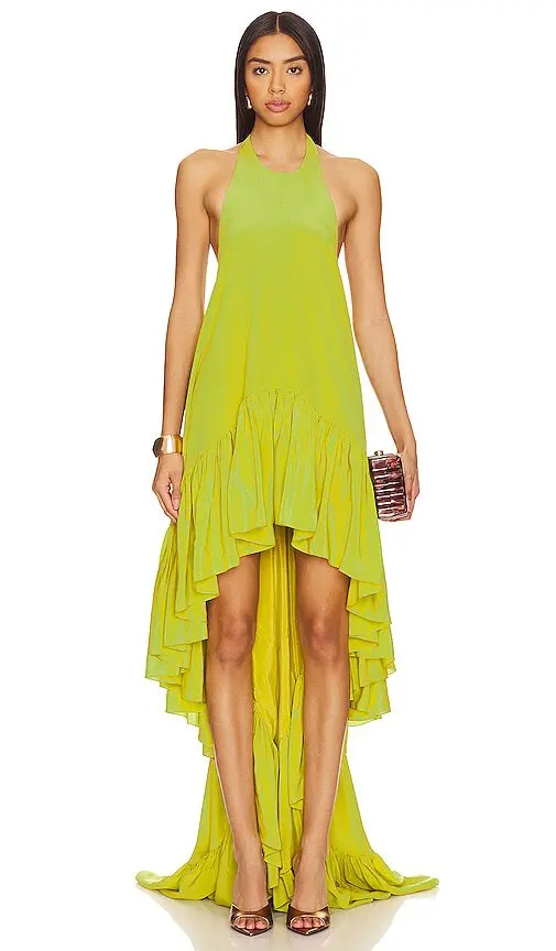 AZLEE Hannah Gown In Green - Pistachio | Editorialist