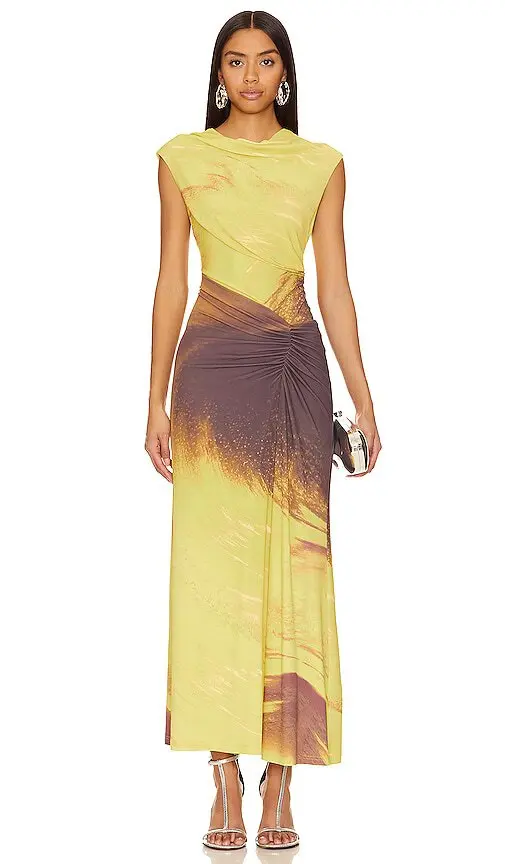 Simkhai Acacia Dress In Yellow - Luminary Print | Editorialist