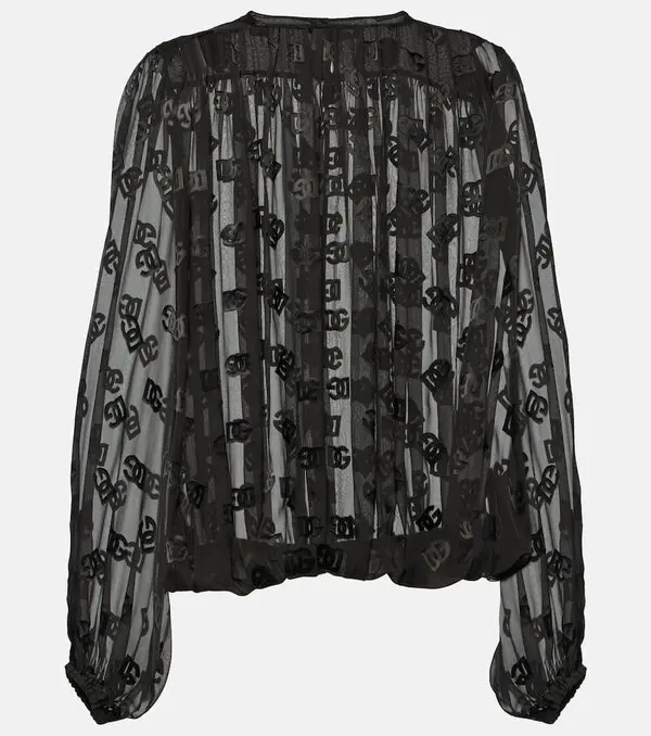 Dolce & Gabbana Devoré Satin Blouse