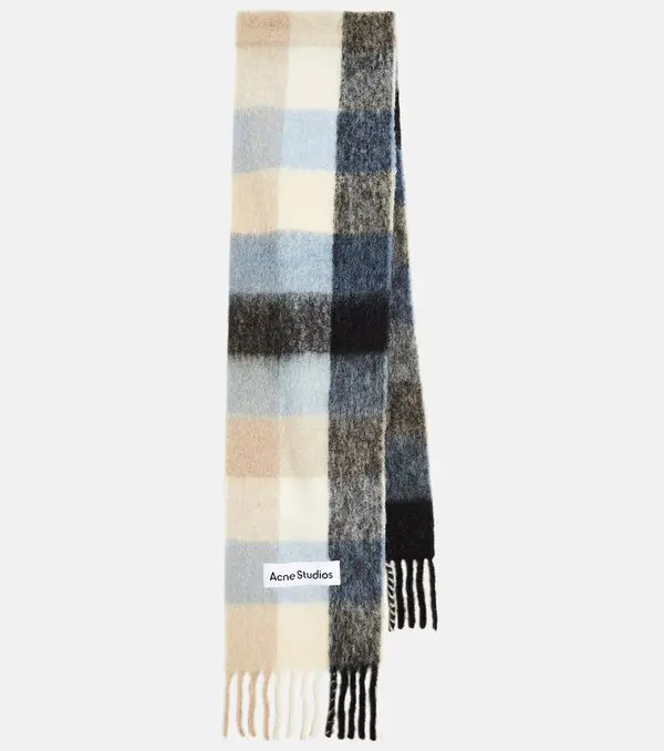 Acne Studios Checked Alpaca And Wool-blend Scarf - Multicoloured