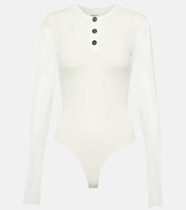 Khaite Janelle Cotton-blend Jersey Bodysuit - White