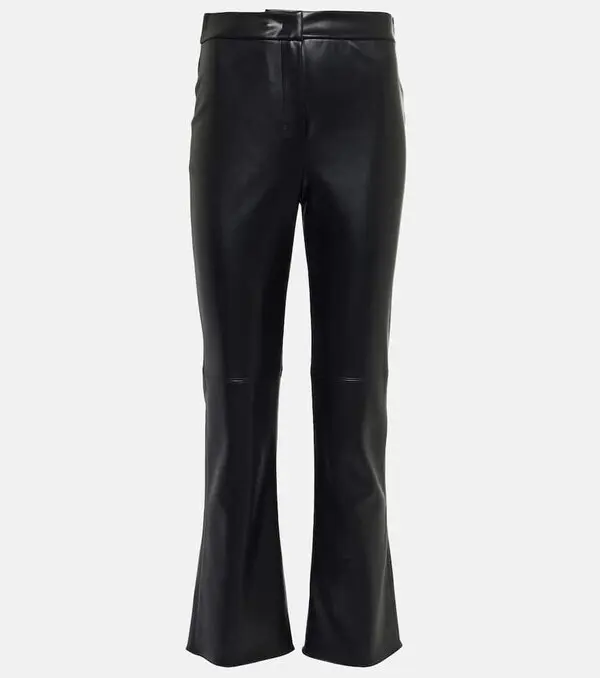 Max Mara Sublime Faux Leather Flared Pants - Black