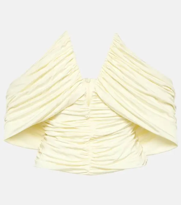 Magda Butrym Gathered Off-shoulder Top - White