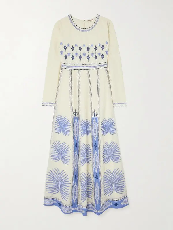 Emporio Sirenuse Tracey Embroidered Maxi Dress In White - 50% Off |  Editorialist